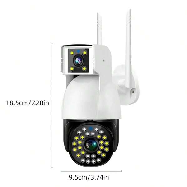 1pc Double Lens 360 Degree Rotation & 180 Degree Wide Angle Ip66 ...