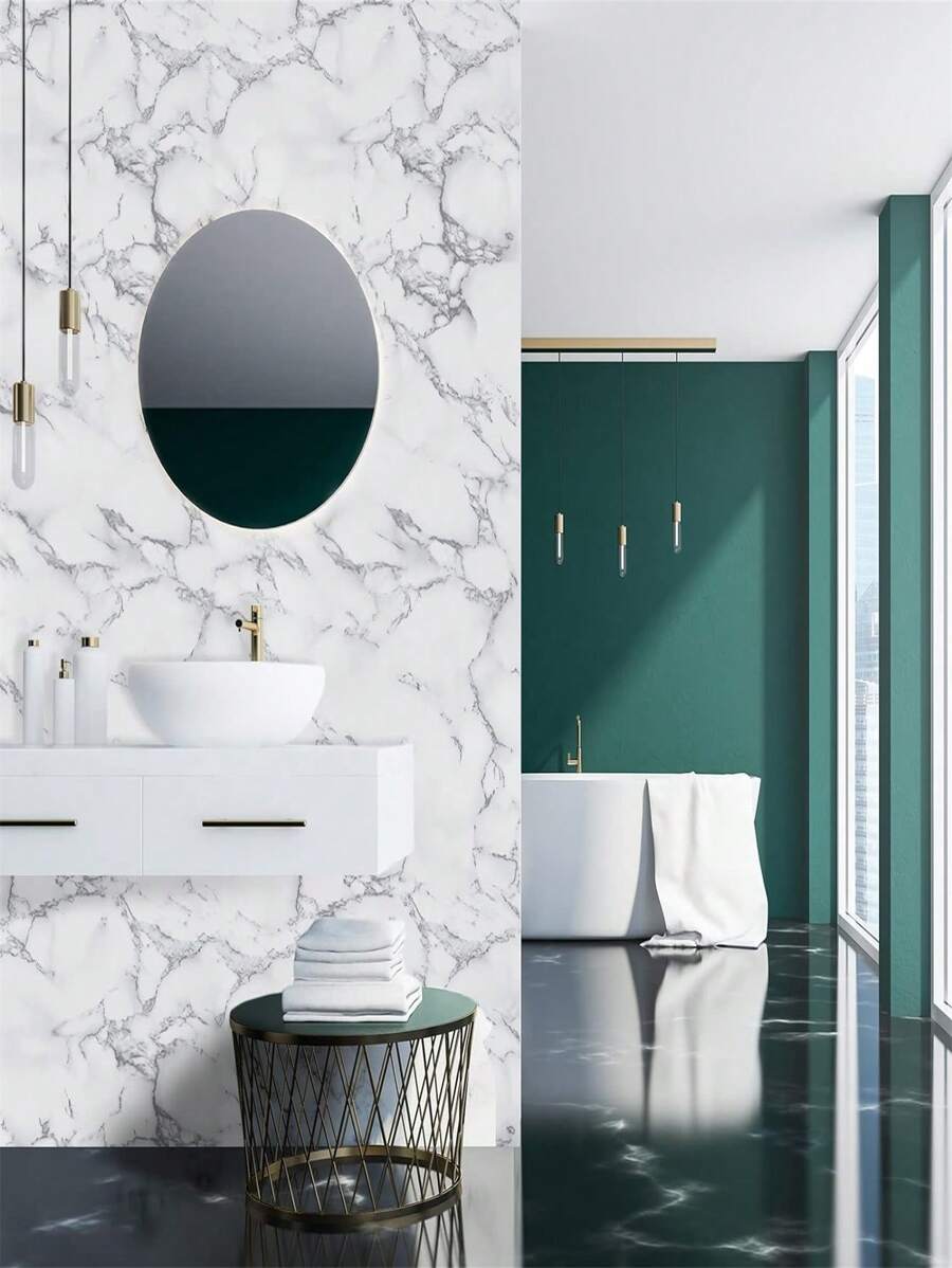 Peel And Stick Glossy Marble Contact Paper Self Adhesive Contact Paper ...