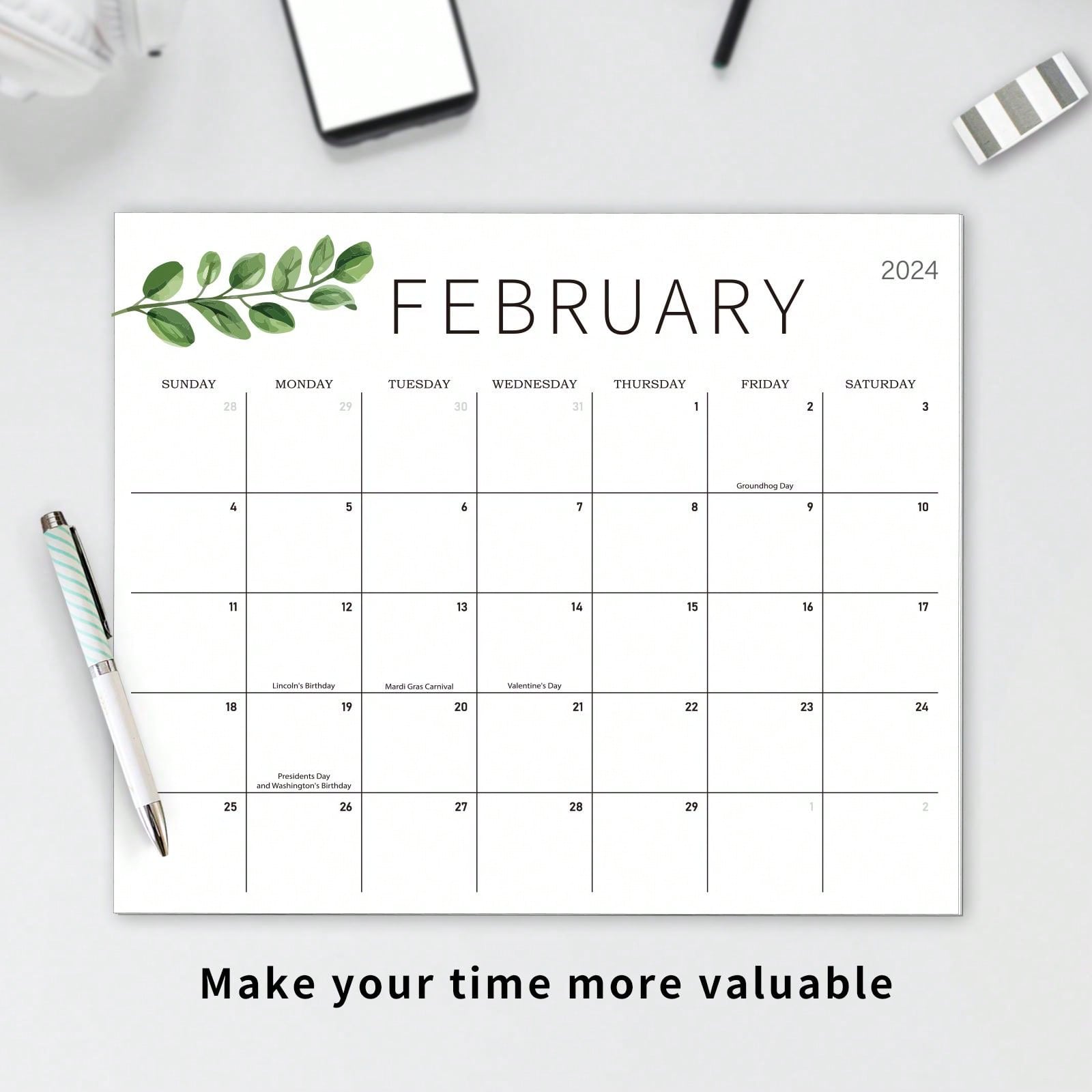 1 Pc 2024 Wall Calendar Double Coil Binding Calendar In Planners ...