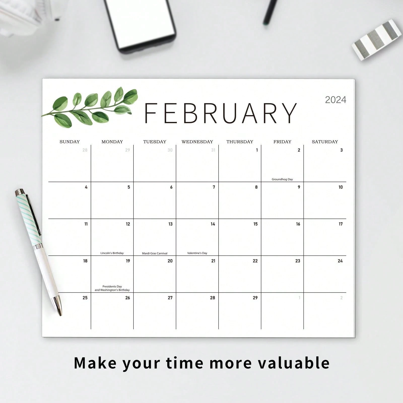 1 st 2024 Muurkalender Twee eenpersoonsbedden Spoel Verbindend Kalender ...