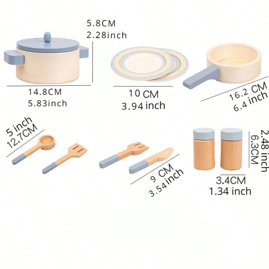 Wooden Children's Simulated Home Cooking Wooden Mini Restaurant Kitchen ...