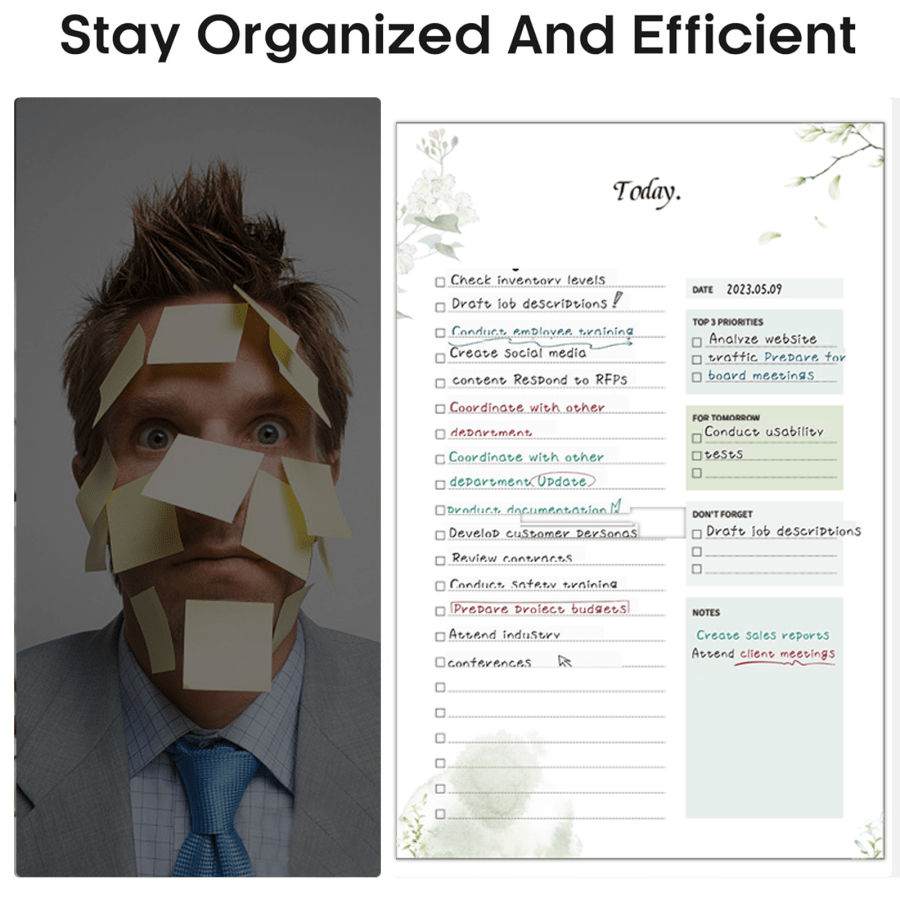 Task List Notebook - Suitable For 100 Pages Of Work, This Undated Daily Planner Is Perfect For ...