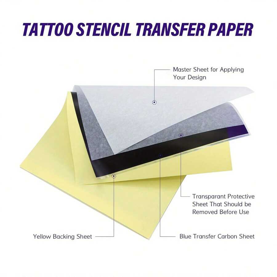 Tattoo Transfer Paper, A4 Size Stencil Transfer Paper For Tattooing ...
