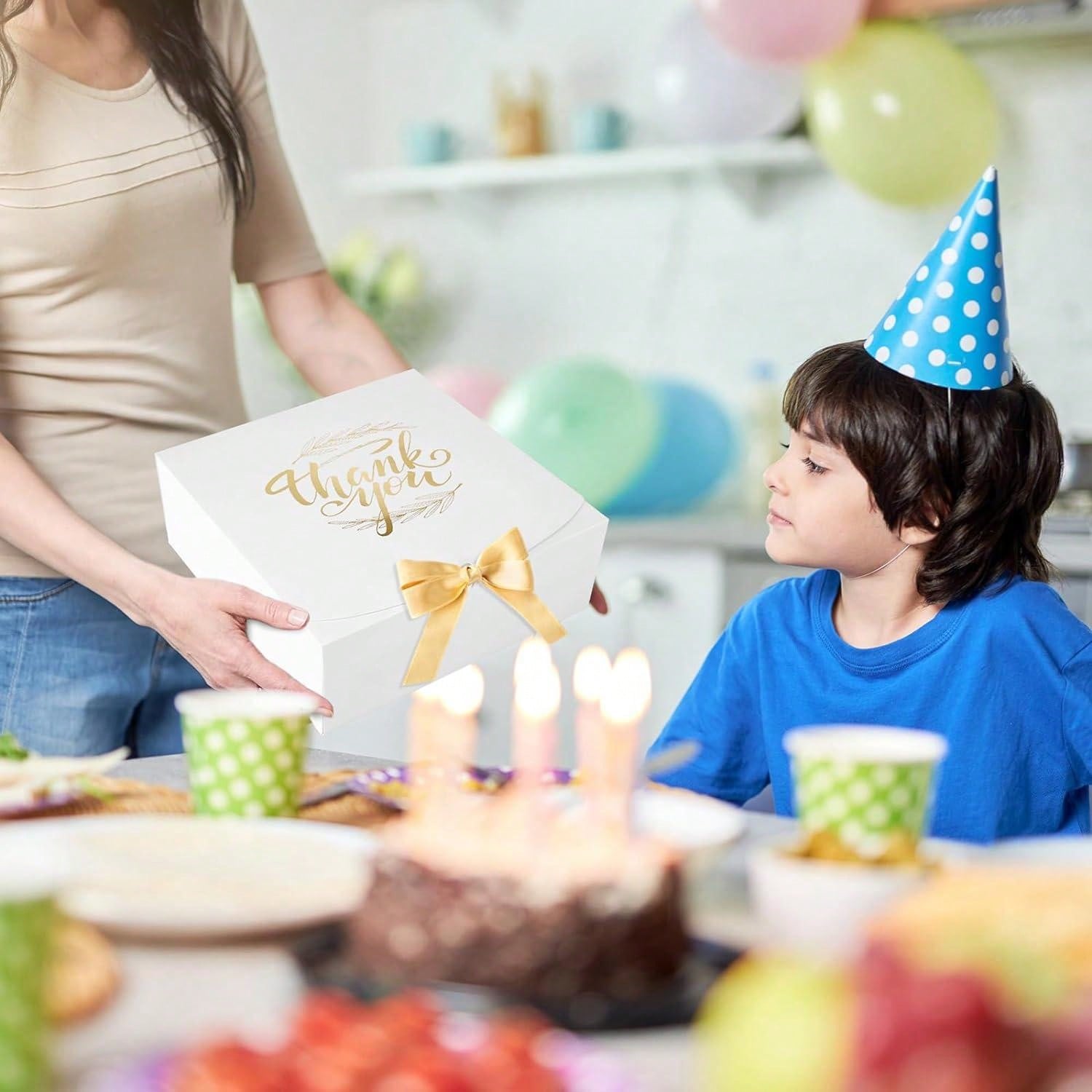 5 Stor Tack Presentlådor med lock 10 X 10 X 4 tum Brudtärna Låda Med ...