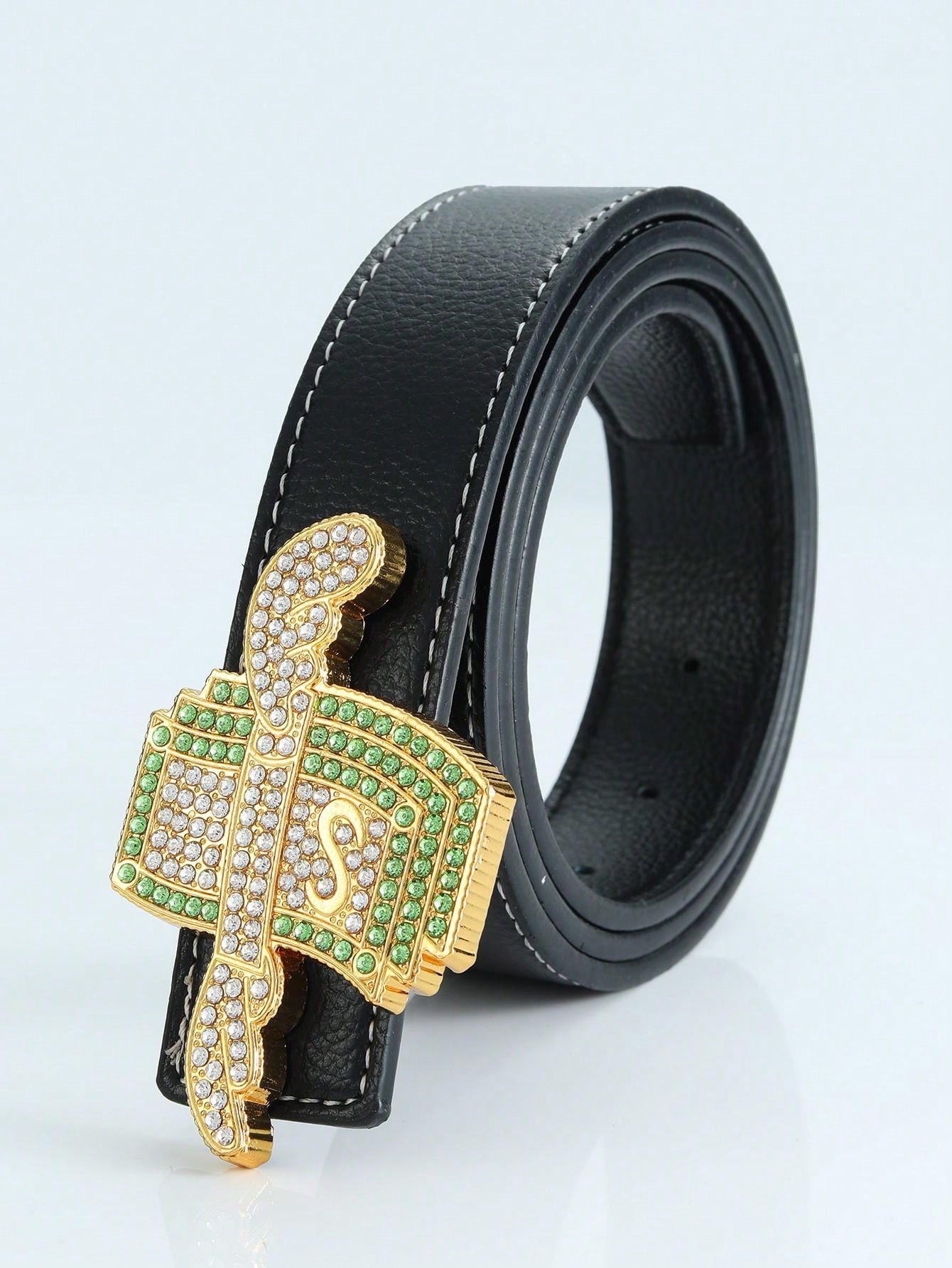1pc Punk Hip Hop Wings & Dollar Sign Belt Buckle For Men, Sparkling ...