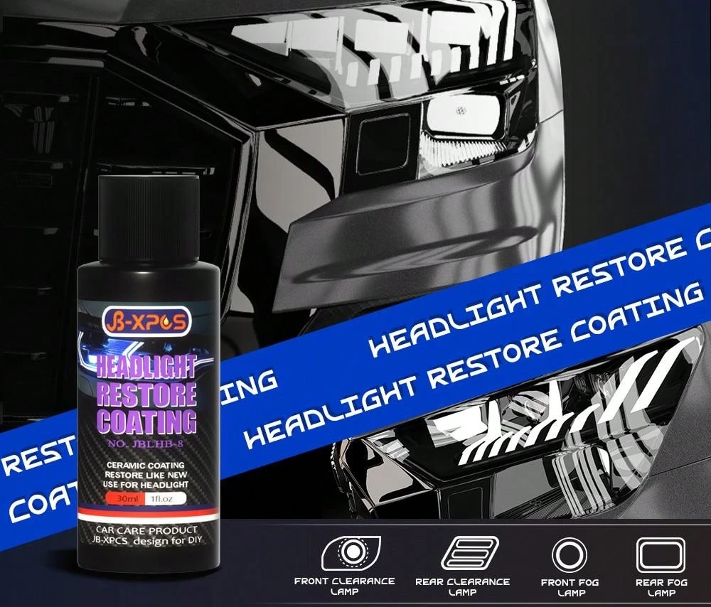 Headlight Restorer Car Lights Polishing Chemical Repair Renovation Liquid Polymer Protect ...