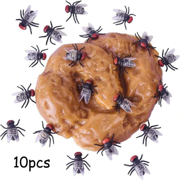 10pcs Miniature Fake Flies, Realistic Magic Jokes Toys Halloween Props ...