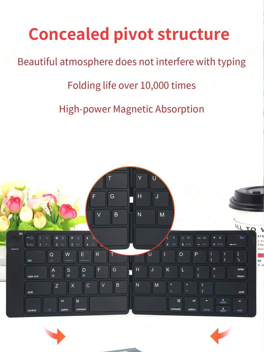 B047 Foldable Blue tooth Keyboard - Portable Wireless Keyboard with ...