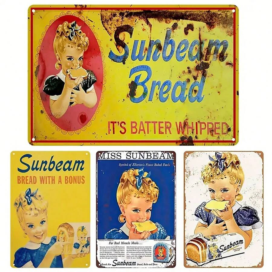 1pc Retro Metal Tin Sign, Bread Metal Sign, Wall Art Decor, Vintage ...