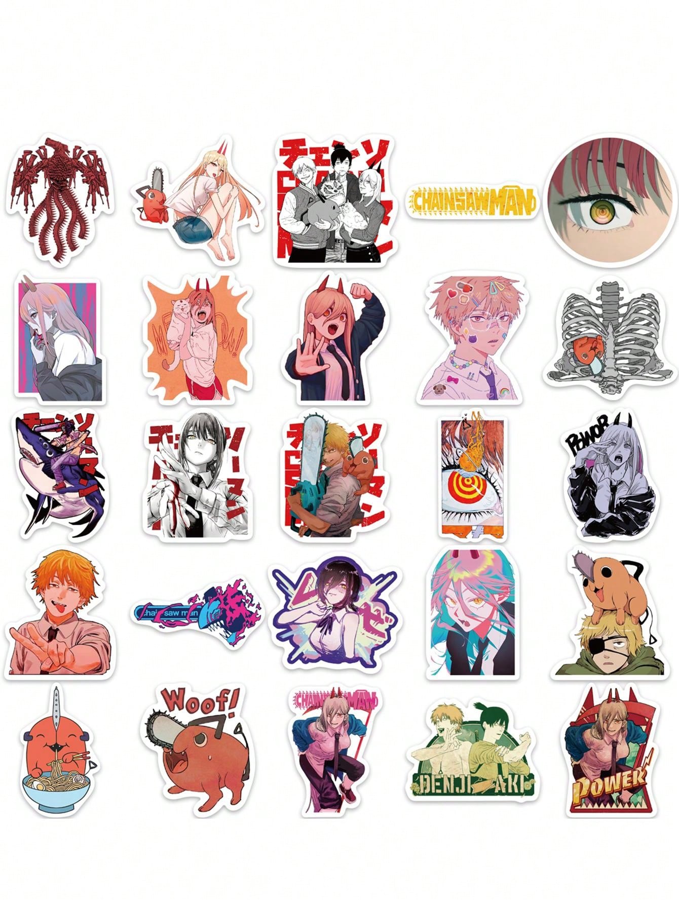 TOEI ANIMATION Chainsaw Man 50pcs Officially Licensed Vinyl Sticker ...
