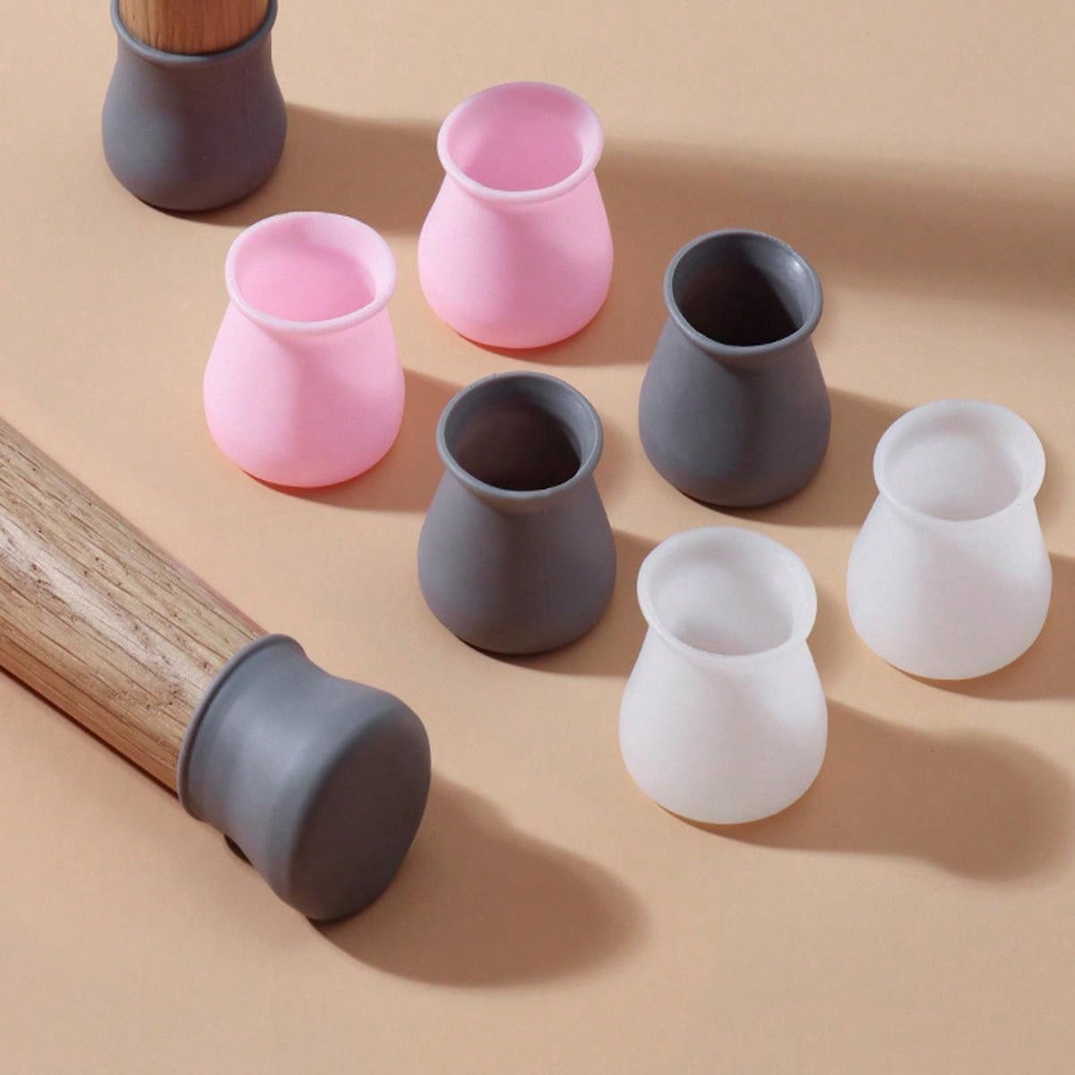 Silicone Table And Chair Leg Caps White And Gray Furniture Foot ...