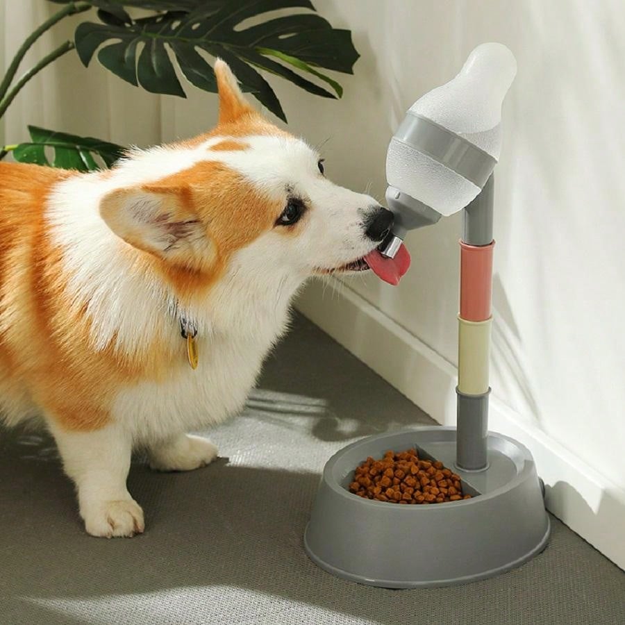 Pet Water Dispenser Dog Bowl Cat Feeder Stand-Up Dog Kettle Adjustable ...