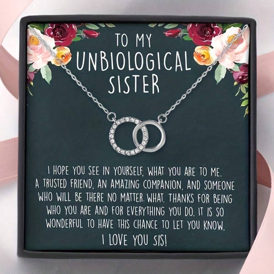 1pc Sister Necklace • Sister Gift, Best Friend Infinity Double Circle ...