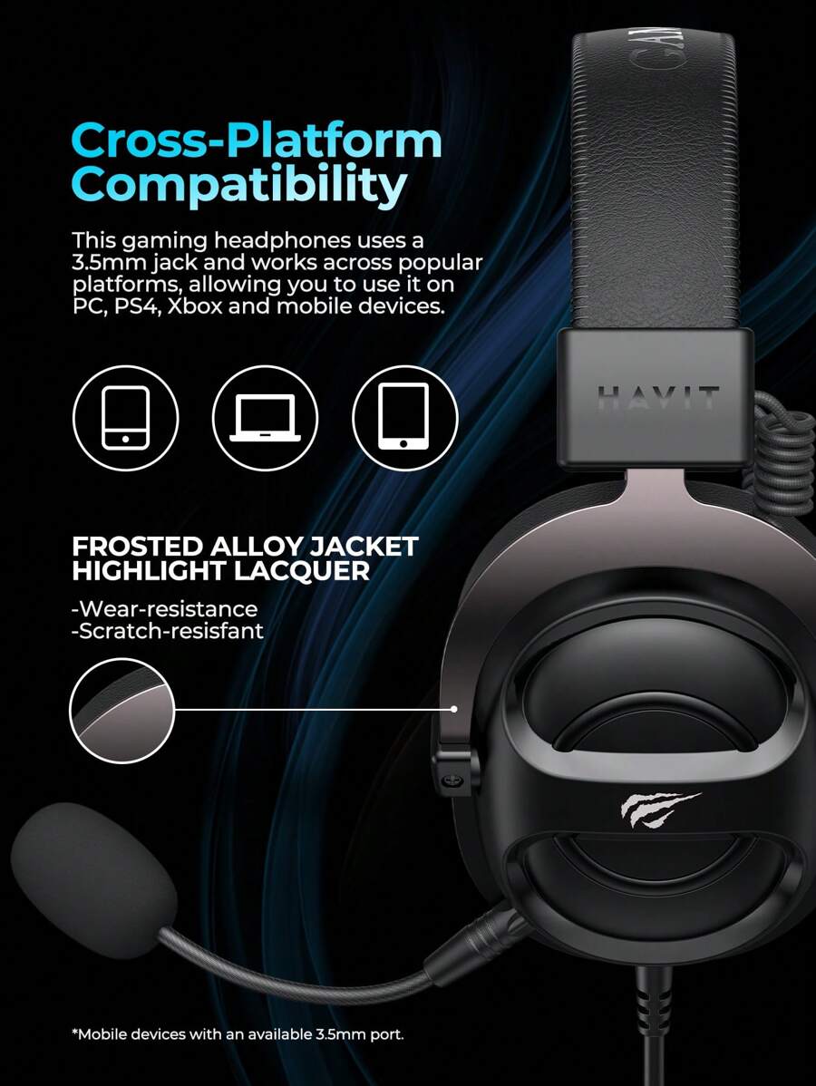 havit HAVIT H2002E Adjustable Wired Gaming Headset With Detachable ...