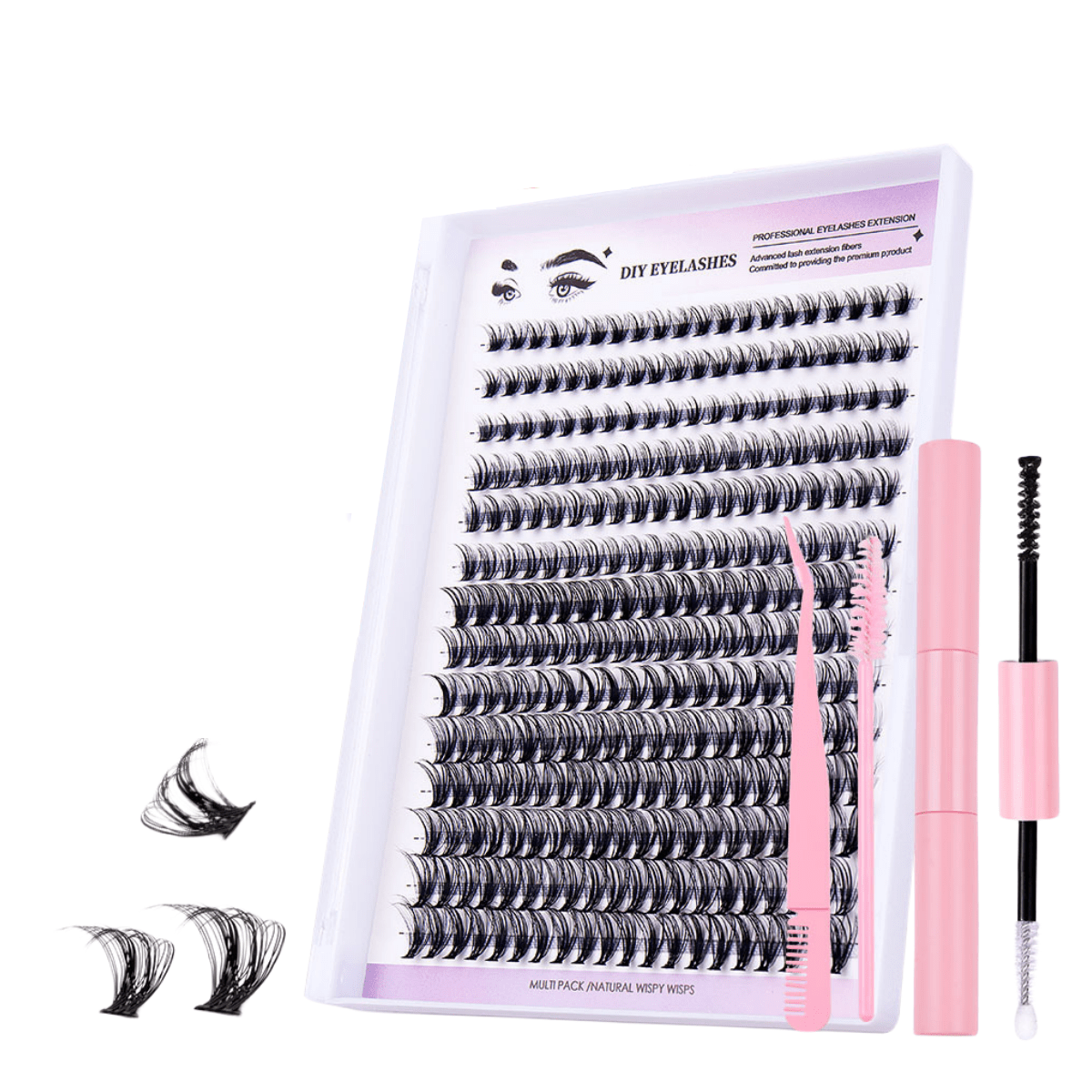 DIY Eyelash Extension Kit At Home, 288pc Individual Lashes Kit Natural ...