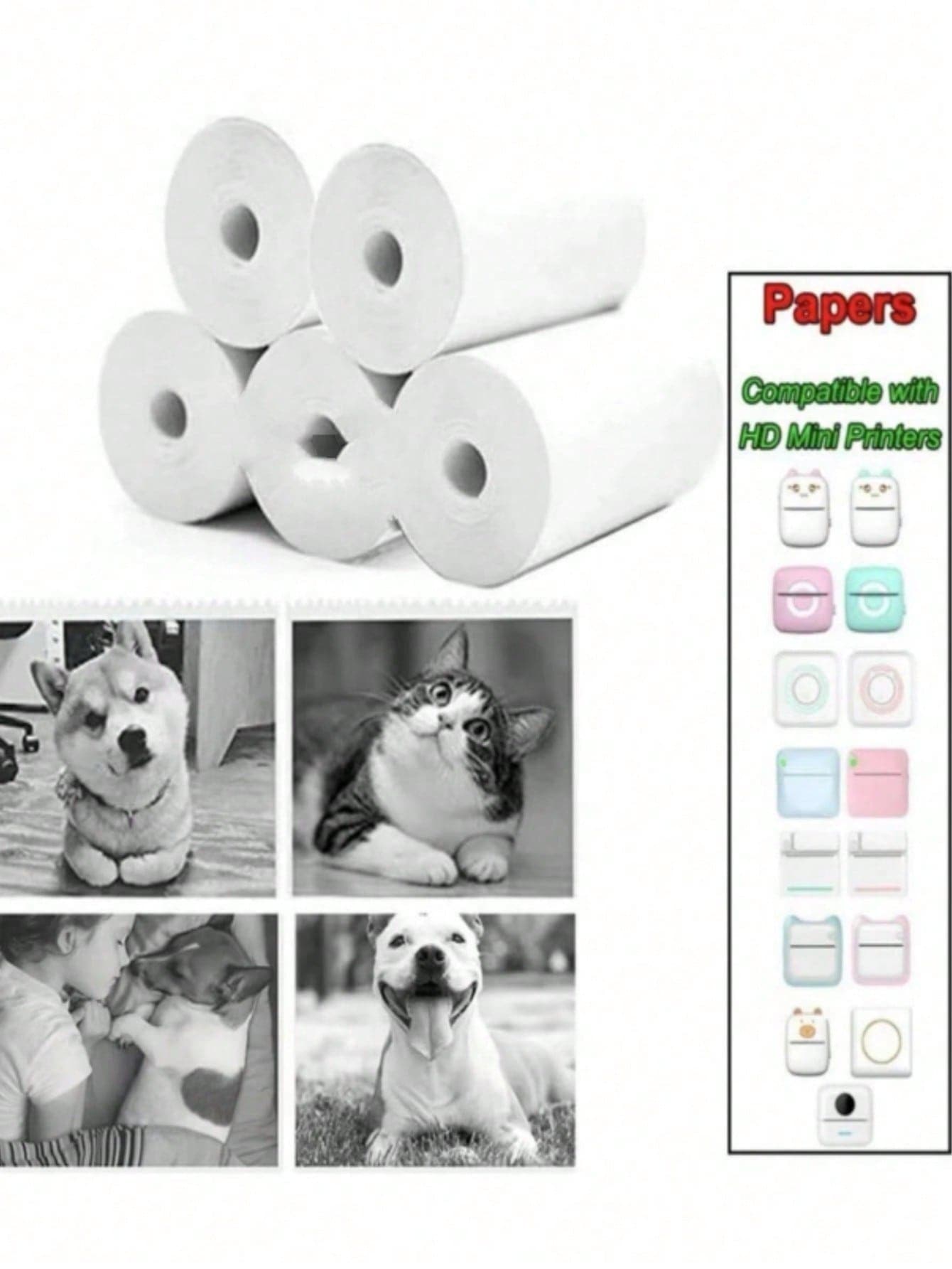 5 Rolls Of Self-Adhesive Printing Paper For Mini Printer | SHEIN USA