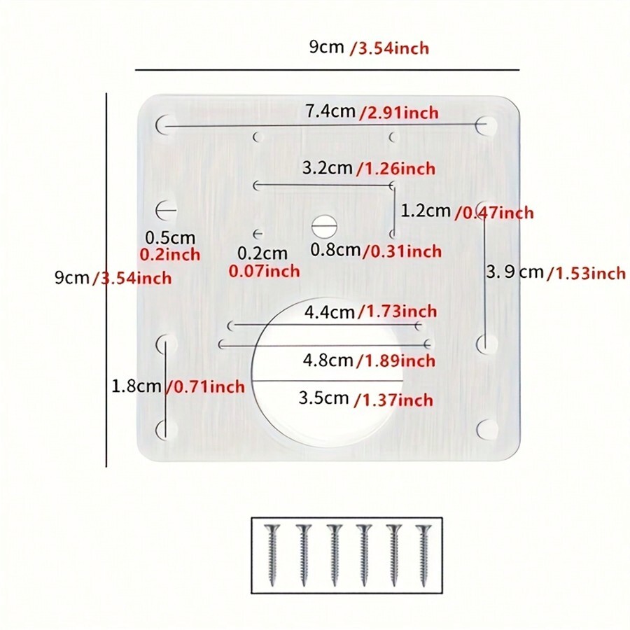 2pcs 90mm X 90mm X 0.5mm Stainless Steel Cabinet Door Hinge Repair Plate For Wardrobe Door Hinge ...