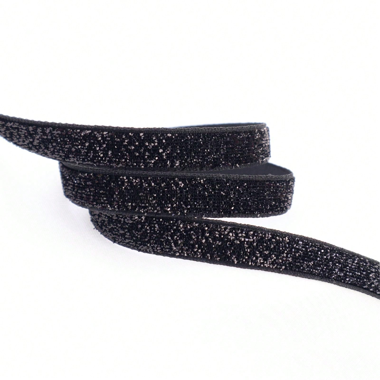 5 Yards Metallic Glitter Ribbon Black Lace Ribbon Sparkly Velvet Ribbon ...