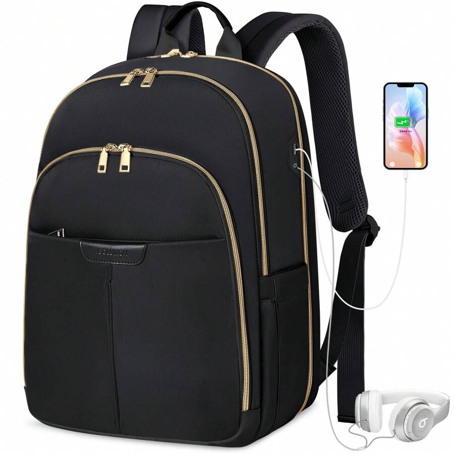 Laptop Backpack For Women Travel Backpack 15.6 Inch Laptop Bag With USB ...