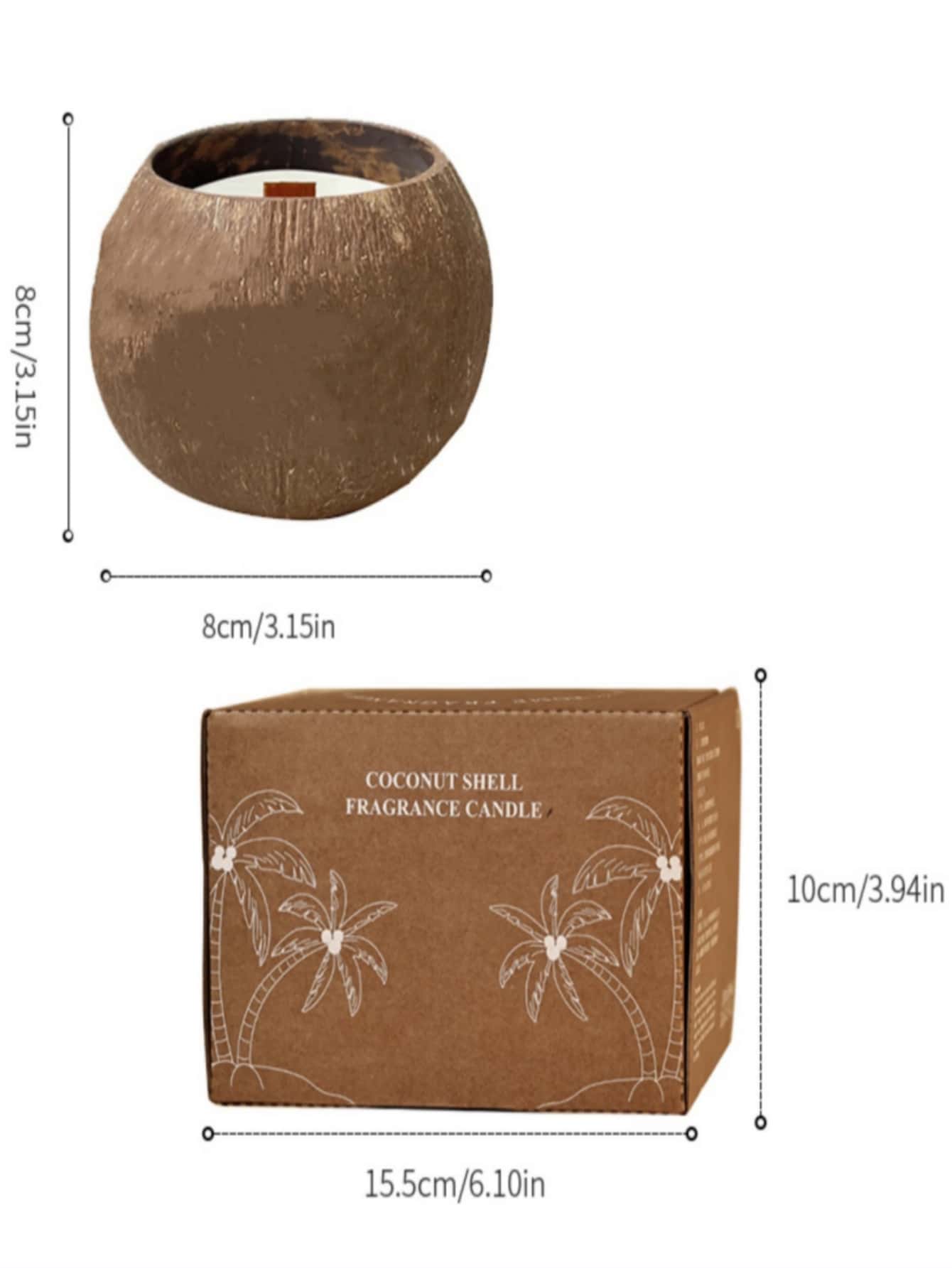 Minimalist Coconut Shell Candle & Fragrance Decorative Object | SHEIN USA