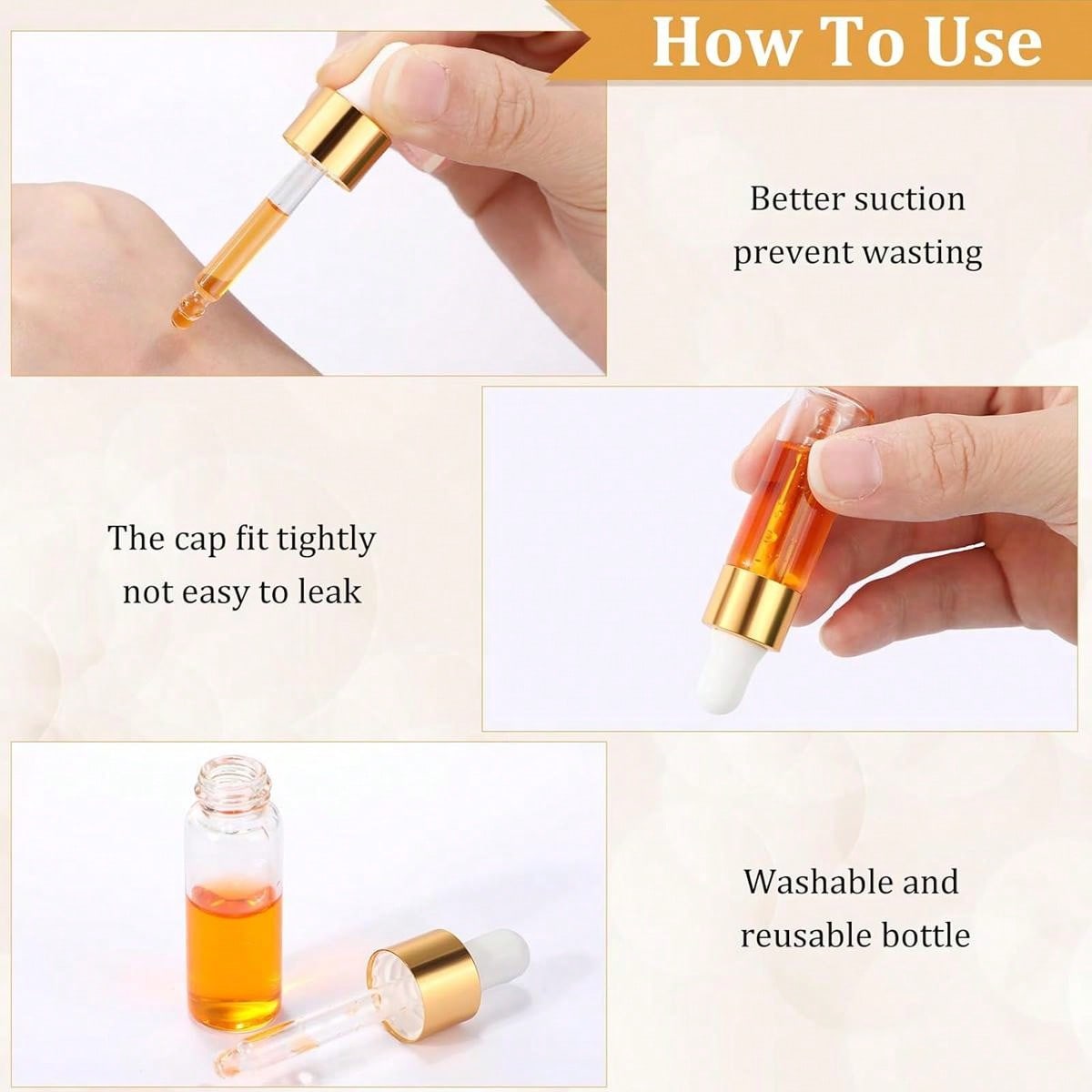 Glass Dropping Bottles Mini Essential Oil Dropper Bottles Empty Sample ...