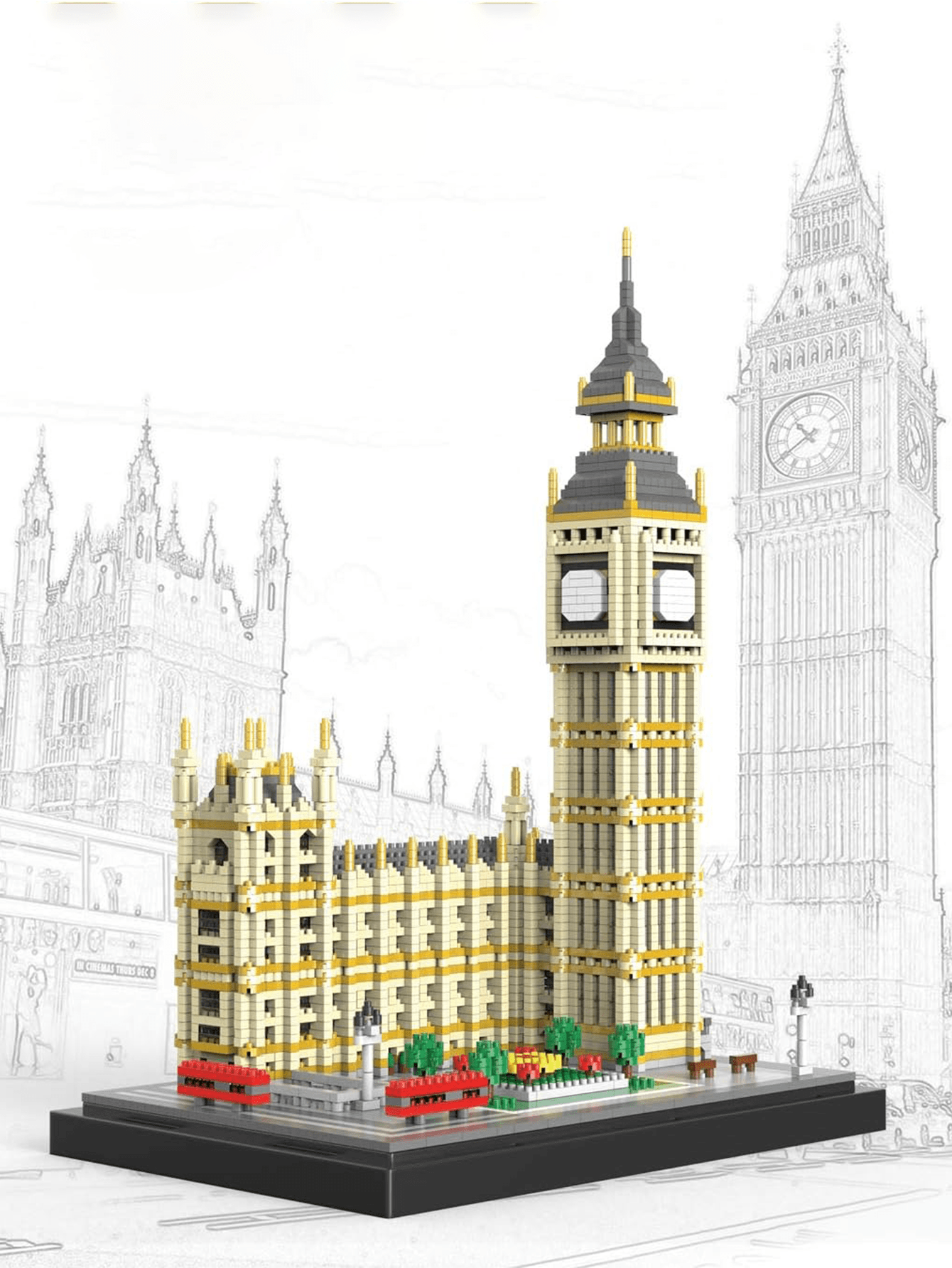 Diy Miniature Building Blocks Of World Famous Landmark Architecture Sagrada Familia, Statue Of ...