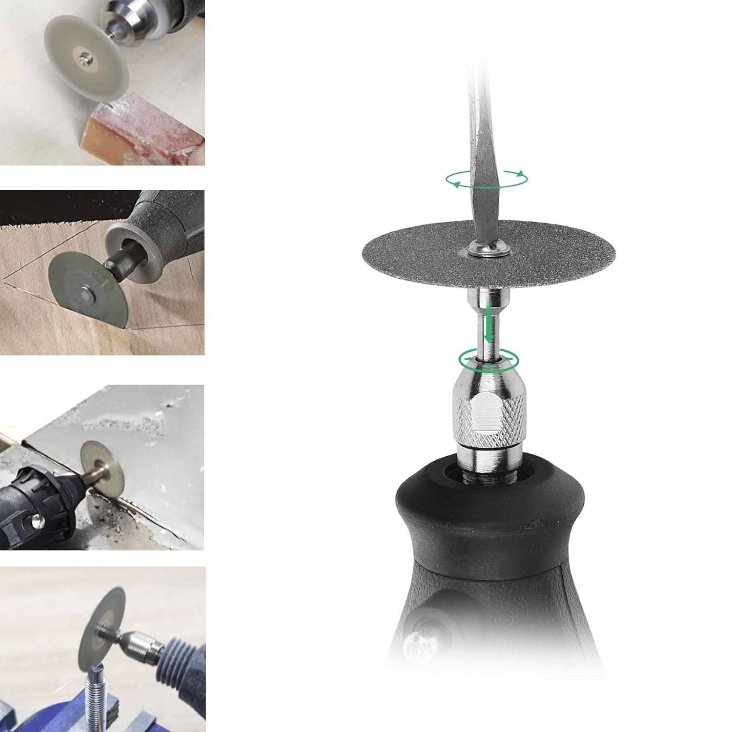 Diamond Cutting Wheel Cut Off Discs Coated Rotary Tools W/Mandrel For ...