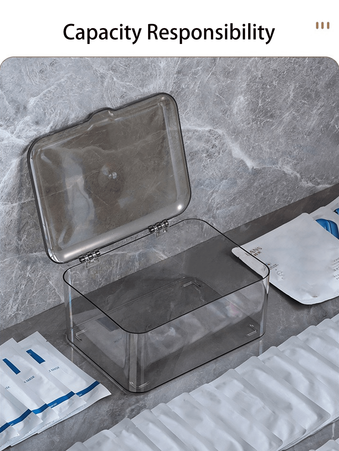 1pc High-End Makeup Storage Box For Desktop, Clear Face Mask Container ...