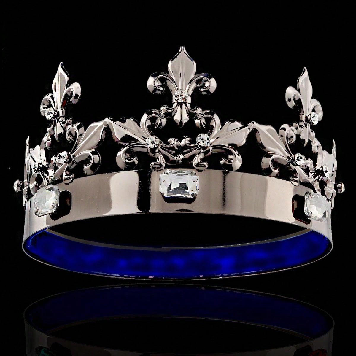 Gran Corona Metálica Negra Para Hombre Con Corona De Rey De Cristal ...
