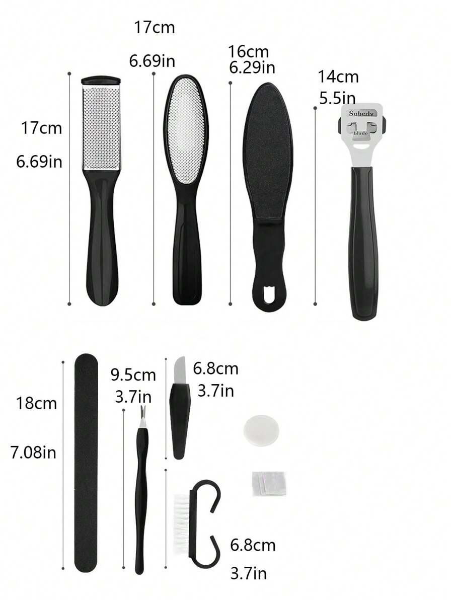 10PCS Foot Rub Pedicure Set Scraping Foot File, 10 Ln 1 Foot Tool Kit ...