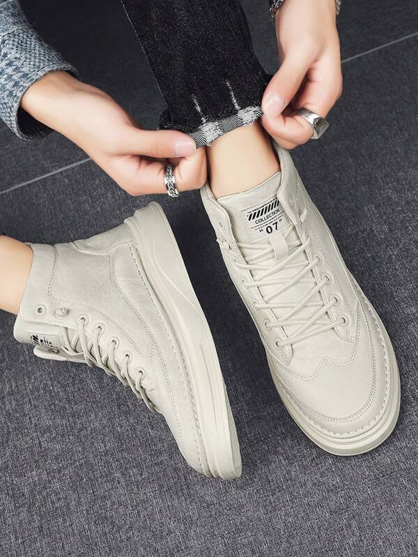 Men'S Black Chef Shoes, Waterproof, Anti-Slip, High-Top Sneakers, Hotel ...