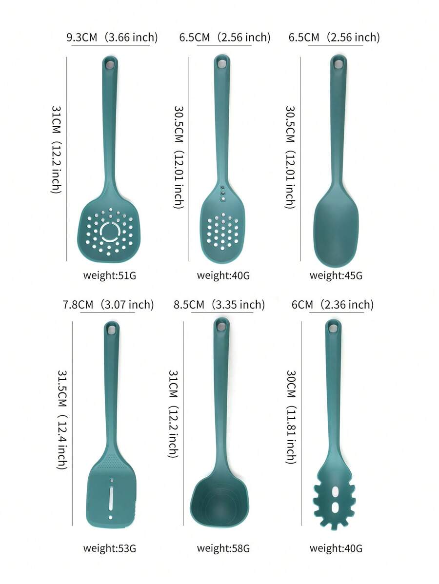 6pcs Nylon Plastic Kitchen Utensil Set, High Heat Resistant Non-Stick ...