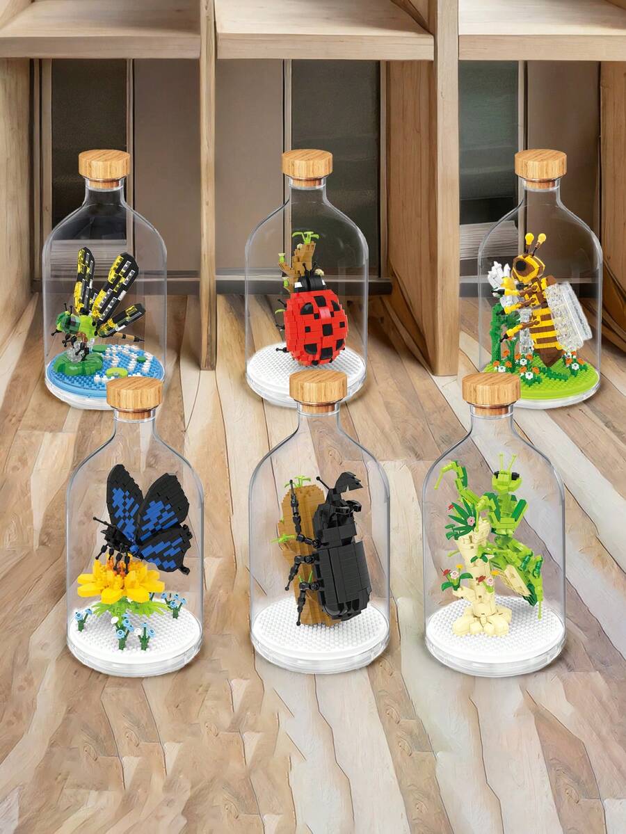 A Bottle of Rhinoceros Beetle Mini Building Blocks Set Insect Bricks ...