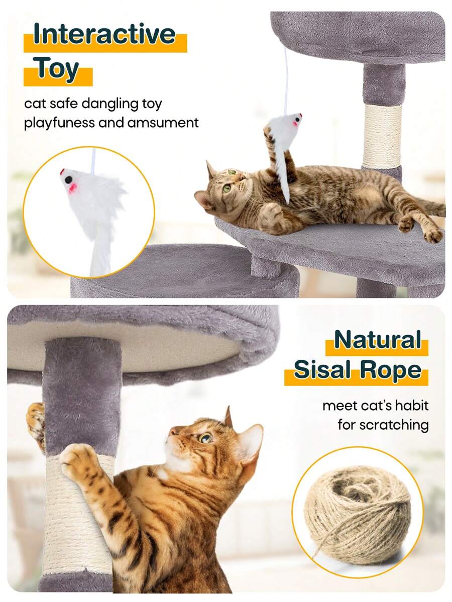 Cat Tree 36 Inch Tall Scratching Toy Activity Centre Cat Tower Cat ...