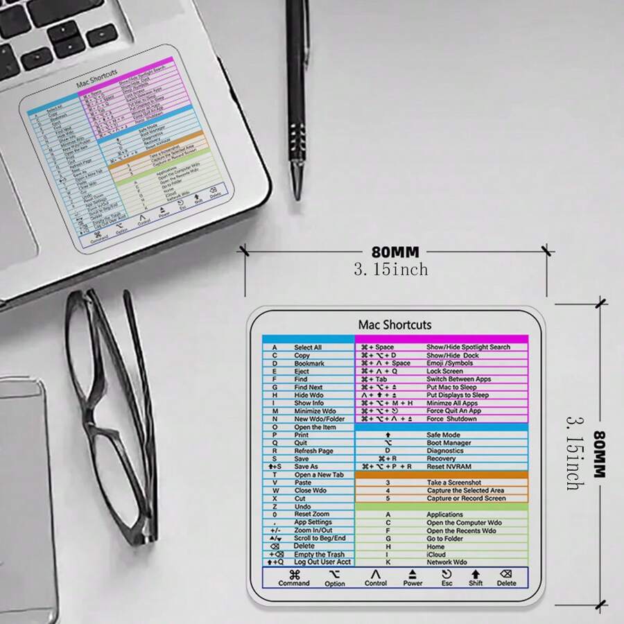 1pc Laptop Computer Software Shortcut Key Reference Table Stickers ...