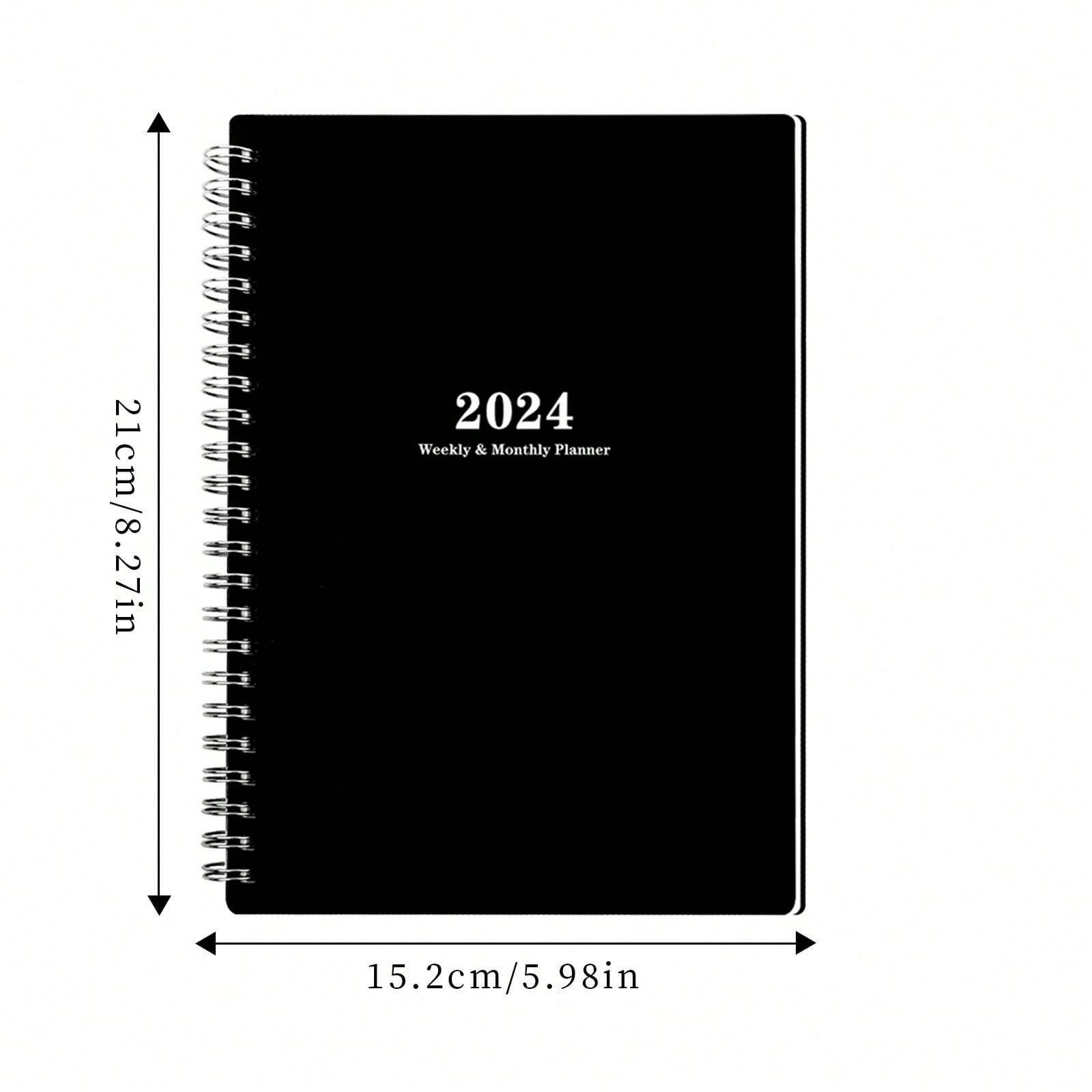 2024 Black Planner Monthly Planner 5.9*8.3, Monthly Planner 2024 Monthly Planner Spiral Bound ...