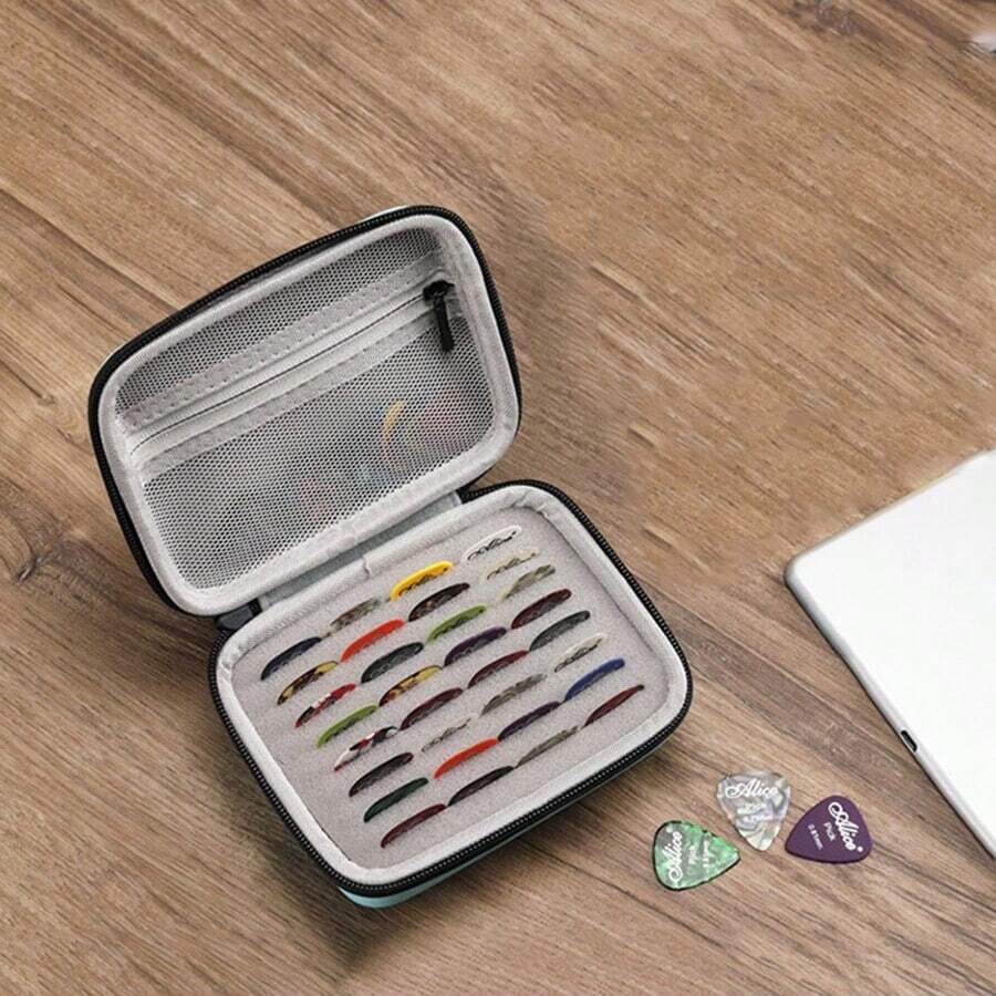 2 Colors Available Nylon Mesh Zipper Guitar Accessory Storage Bag Picks ...