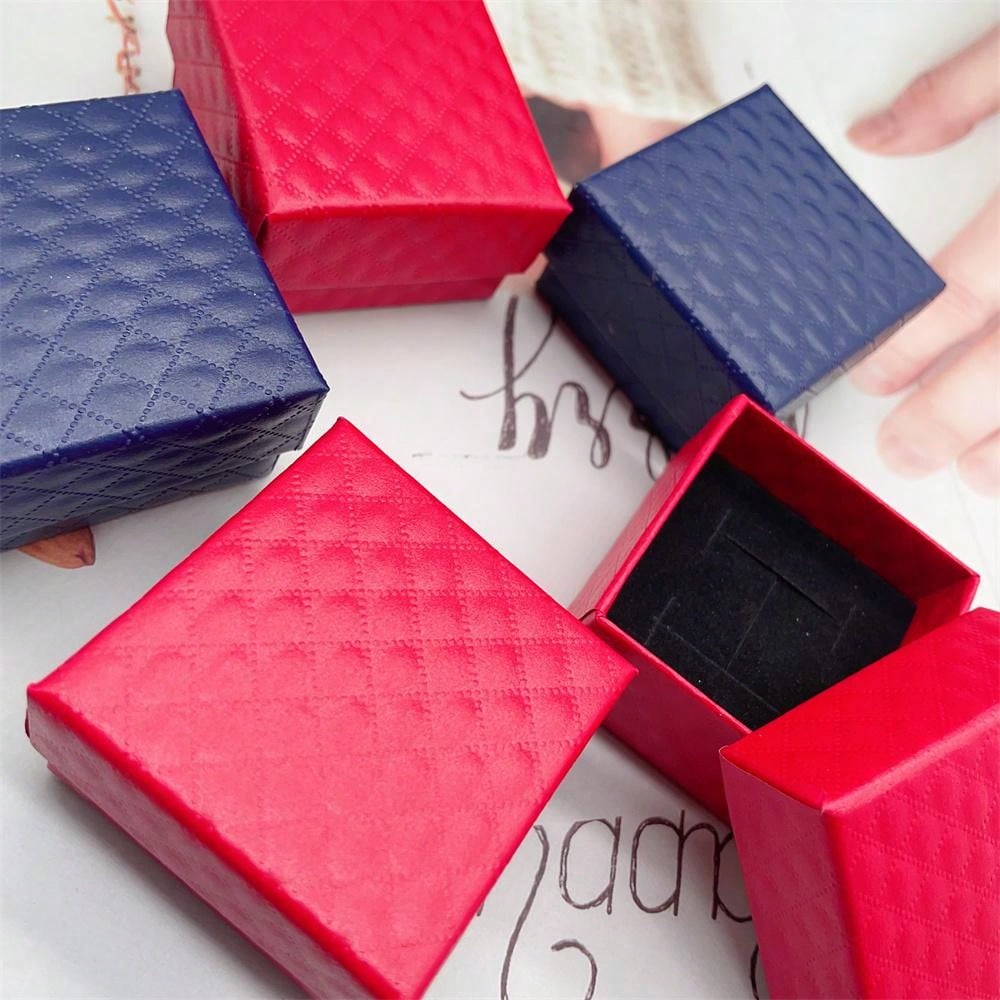 12pcs 5x5cm Square Shaped Colorful Paper Jewelry Packaging Box ...