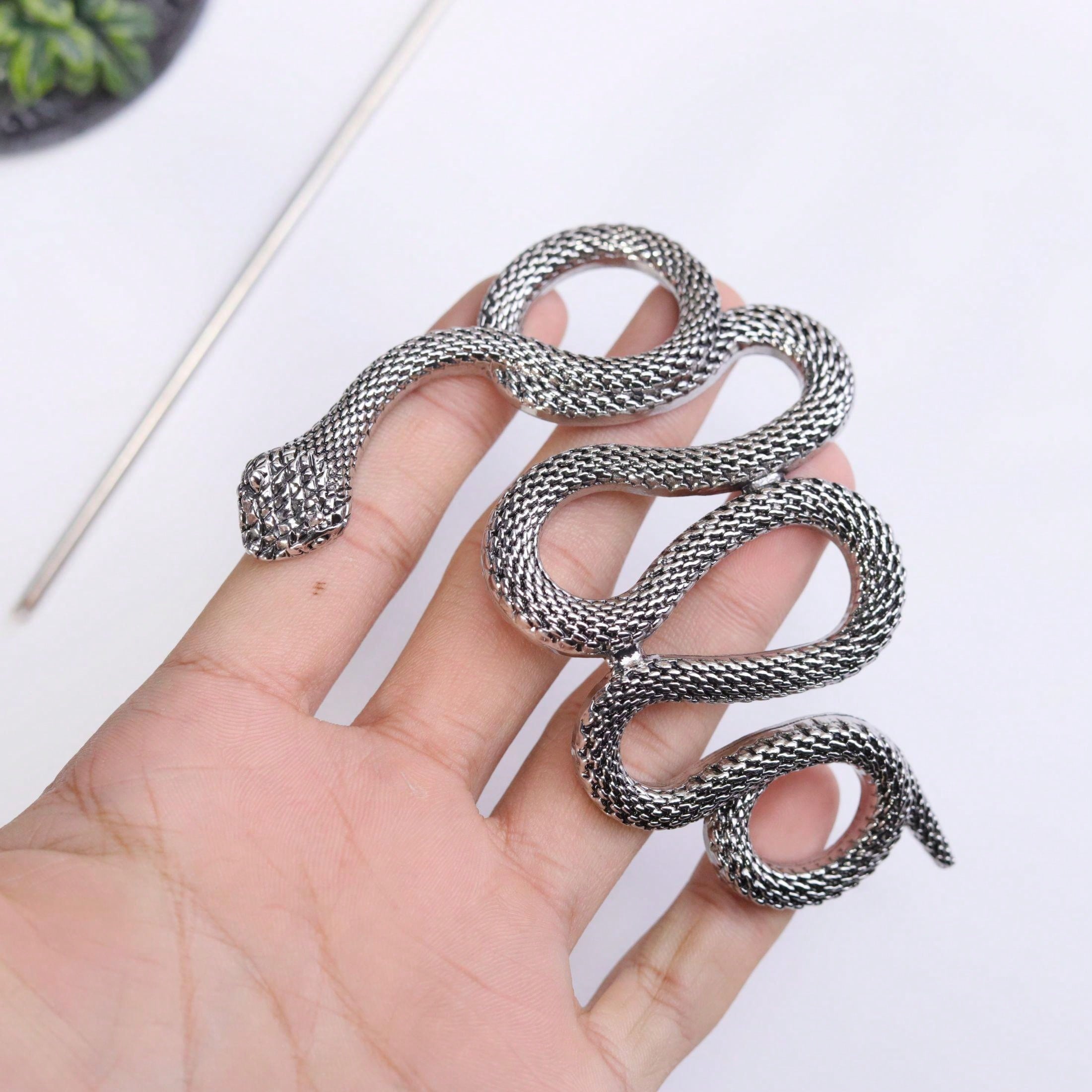 1 Piece Retro Hairpin Punk Hair Stick Snake Shape Traditional Chinese ...