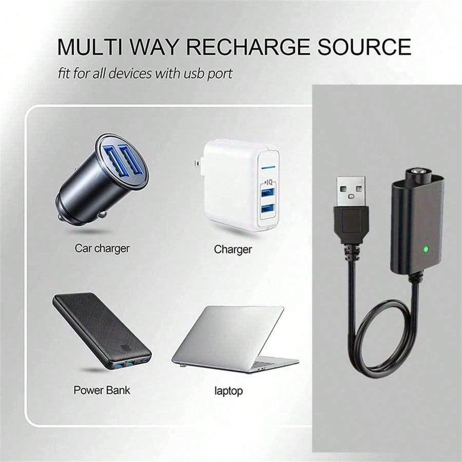 2 Charging Heads 510 Thread Charger USB Cable With LED Indicator ...