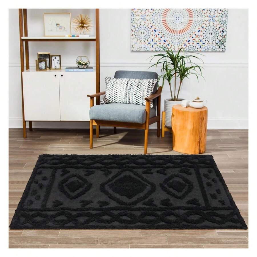 Debao Boho Area Rug 3'X5' Tufted Cotton Rug Accent Beside Rugs ...