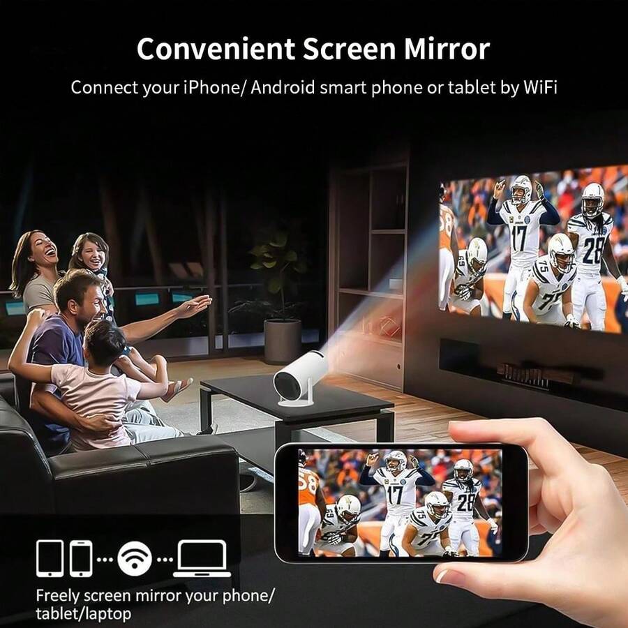 Mini Projector, Support 1080P Portable Projector, Smart Projector With ...