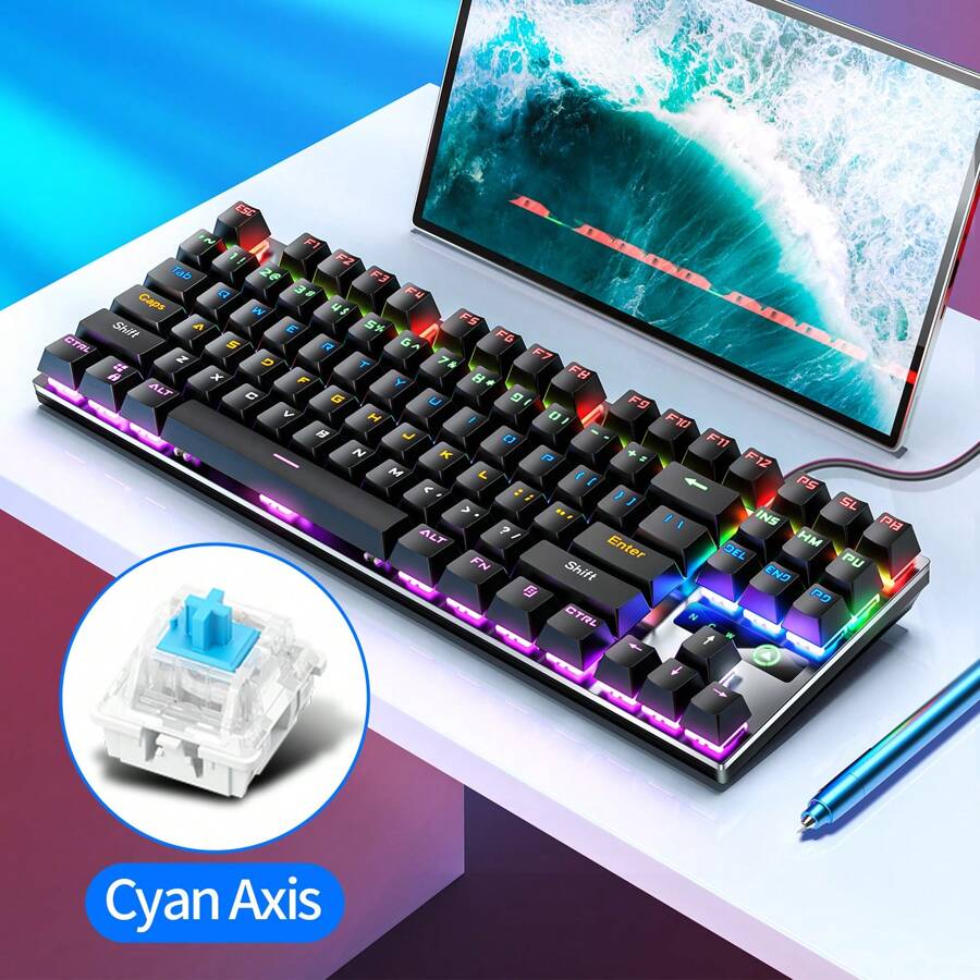 Yindiao Wired Mechanical Keyboard With Backlit, Gaming Keyboard For ...