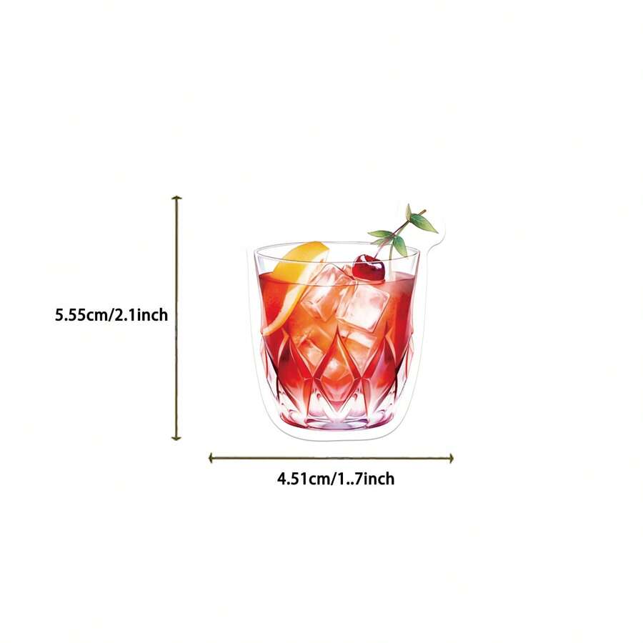 50pcs Watercolor Cocktail Glass Sticker Decals Graffiti Vinyl Self ...