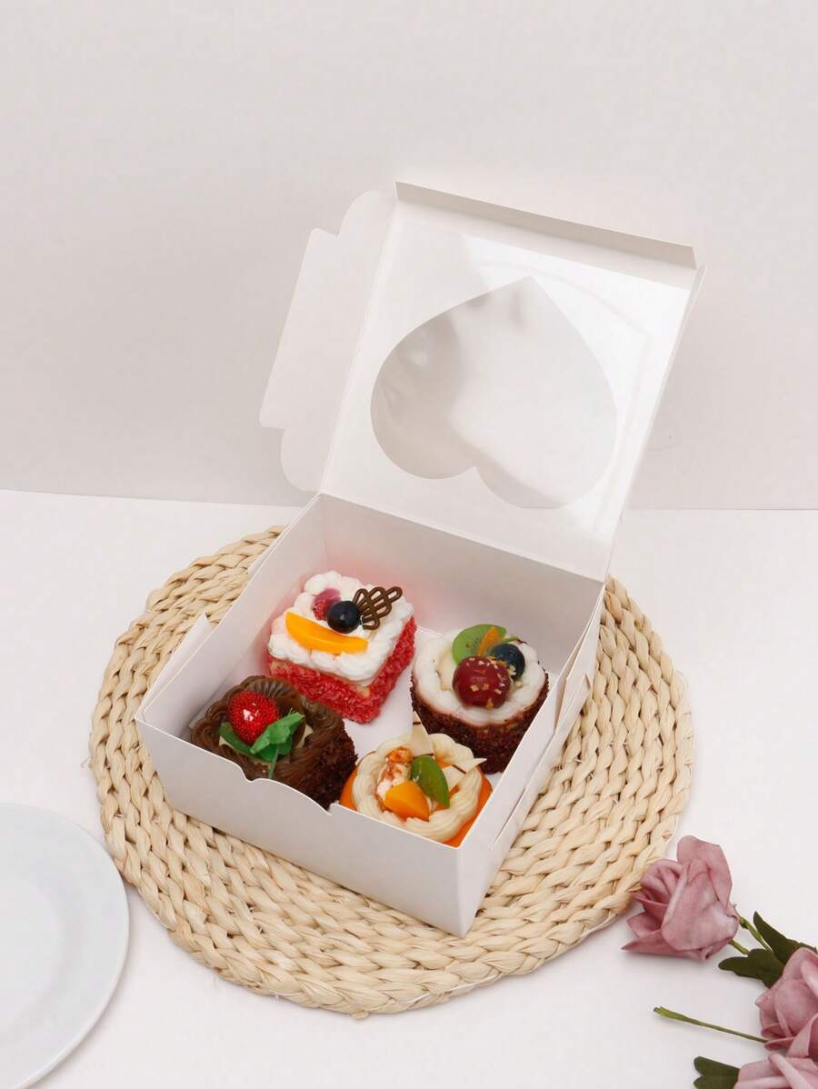 10pcs Paper Gift Box With Clear Window, Suitable For Cookies, Cakes ...