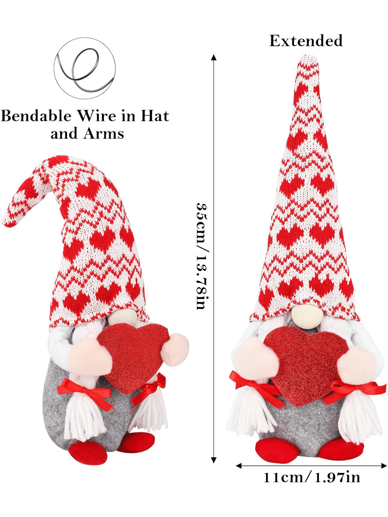 1pc Valentine's Day Dwarf Plush Valentine's Day Dwarf Decorated Swedish ...