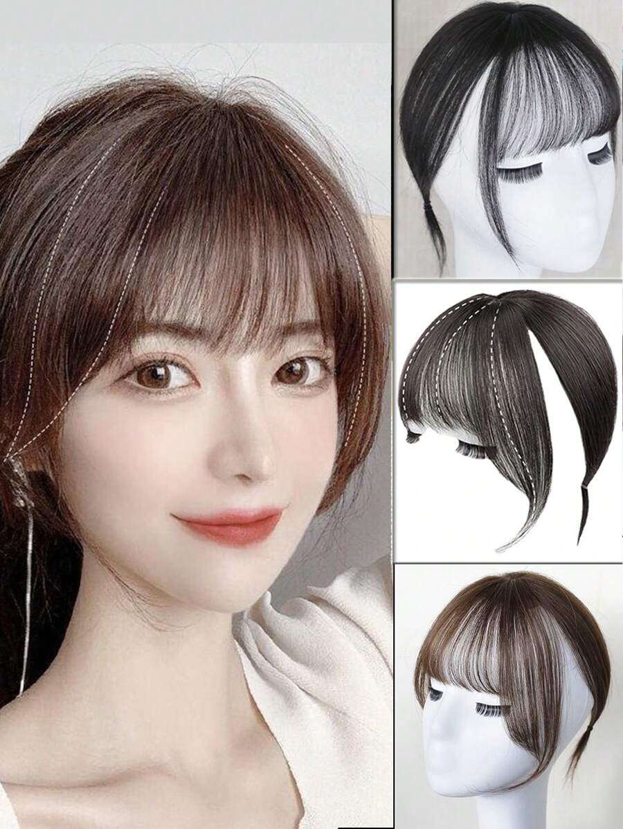 10 Inch Air Fringe Wig Female Natural Forehead 3d Fake Bangs Traceless Thin Crown Hair Patch