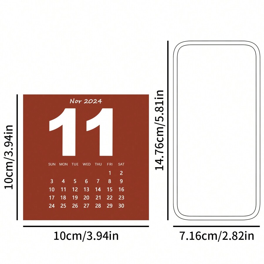 12pcs Calendar Design Postcard 2024 Calendar Card Simple Style Digital ...