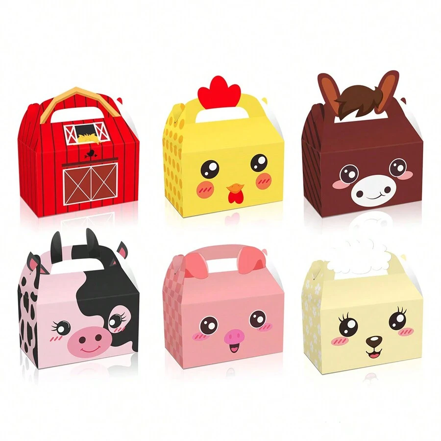 Farm Animal Party Favor Boxes Farm Theme Birthday Goodie Boxes ...