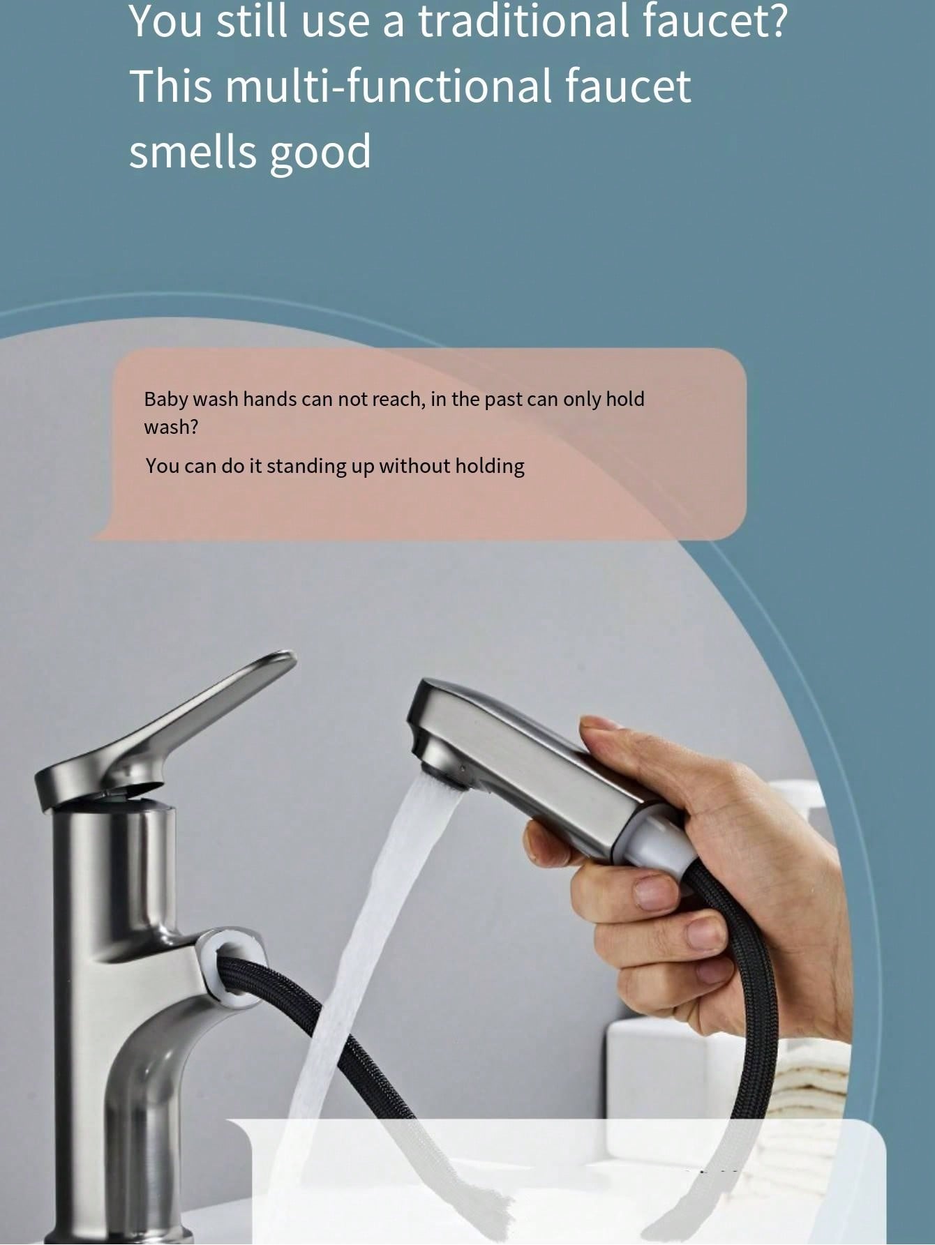 Gray-Colored Popular Pull-Out Basin Faucet With Anti-Splash And ...